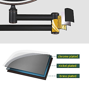 Nicesail Orb 1X/10X Magnifying Makeup Mirrors for Wall Mounted Makeup Mirror 8 Inch, Double-Sided 10x Magnifying Mirror Wall Mount, Oil Rubbed Bronze (8 Inch, 10X)