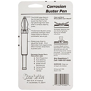 STAR BRITE Corrosion Buster Pen - Precision Rust & Corrosion Removal Tool for Electrical Connections, Marine Gear, Fishing Equipment & More - Easy Grip, Adjustable Fiber Length (091401)