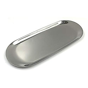 2 Pieces Stainless Steel Towel Tray Storage Tray(9 Inch) - Perfume Jewelry Cosmetics Decorative Tray,Silver,Oval