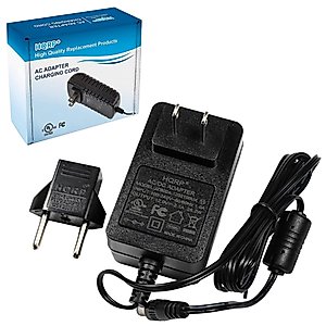 HQRP AC Adapter Compatible with Western Digital WD My Cloud WDBCTL0020HWT WDBCTL0030HWT WDBCTL0040HWT, 2TB 3TB 4TB Network Attached Storage NAS, Power Supply Cord Plus HQRP Euro Plug Adapter