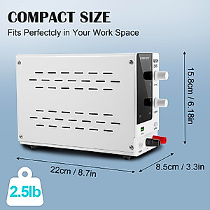 FEITA C305 DC Power Variable Supply Adjustable 30V 5A High Precision Bench Lab Power Supplies Programmable with Output Switch, 5V/2A USB Interface for Anodizing & Electroplating Kit