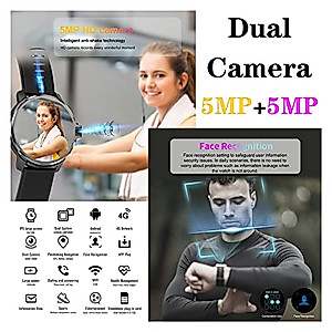 DIPIUS Smart Wearable Device Android Smartwatch 1050MAh LEMP GPS WiFi 4G 64G 1.6in 400 * 400 HD Dual Camera Mobile Men's Watch smartwatch (Color : LEMP Set 4, Size : 4G 64G)