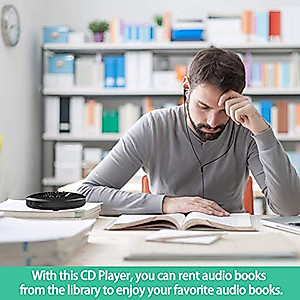 Portable CD Player, MONODEAL Rechargeable Personal Compact Disc CD Player with Headphones, Anti-Skip Small Walkman Music CD Player for Cars Adults Kids Students (with Larger LCD Display)