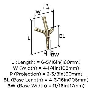 Amerock HBX37016BBZ | Kodiak Triple Prong Decorative Wall Hook | Golden Champagne Hook for Coats, Hats, Backpacks, Bags | Hooks for Bathroom, Bedroom, Closet, Entryway, Laundry Room, Office