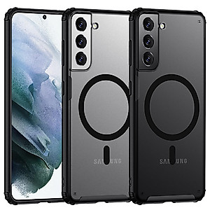 TIANNIUKE Magnetic Case for Samsung Galaxy S21 5G, Translucent Matte Anti-Fingerprint,Compatible with MagSafe,Slim Fit Shockproof Protective Phone Case for Galaxy S21 Case
