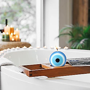 Huray Rayho Evil Eye Candle Gifts Set of 2 Evil Eye Decor Blue Ball Nazar Candle Handmade Scented Natural Soy Wax Hamsa Cute Candles Aesthetic Aromatherapy Air Freshener Home Office Gifts for Women