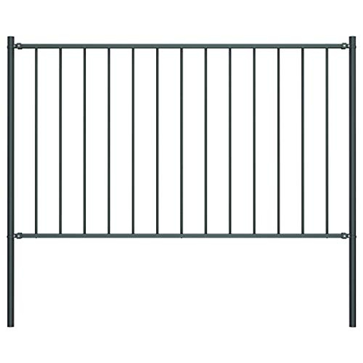Fence Panel with Posts,Garden Fence Border,Portable Fence,Privacy Fence,Fencing for Yard,Private Fence,Garden Fence for Dogs,for Patio,Backyard,Outdoor Pool,Porch,Powder-Coated Steel Anthracite