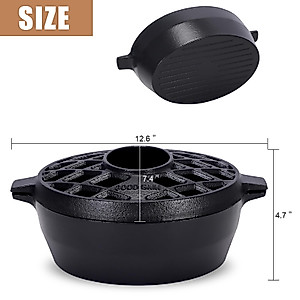 G Good Gain Wood Stove Steamer,Fireplace Humidifier,Cast Iron Humidifier for Stove, Matte Black Finish, Rust Resistant, Lattice Top, 2.5 Quart Capacity,Wood Burning Stove Indoor Decorative