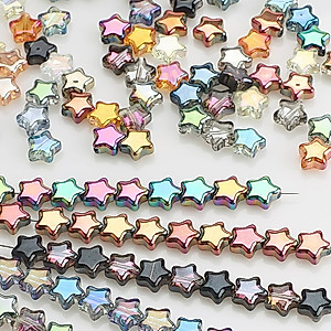 200Pcs Star Beads Star Spacer Beads Star Shape Beads Star Pony Beads Beads Star for Jewelry Bracelet Necklace Making, 8mm