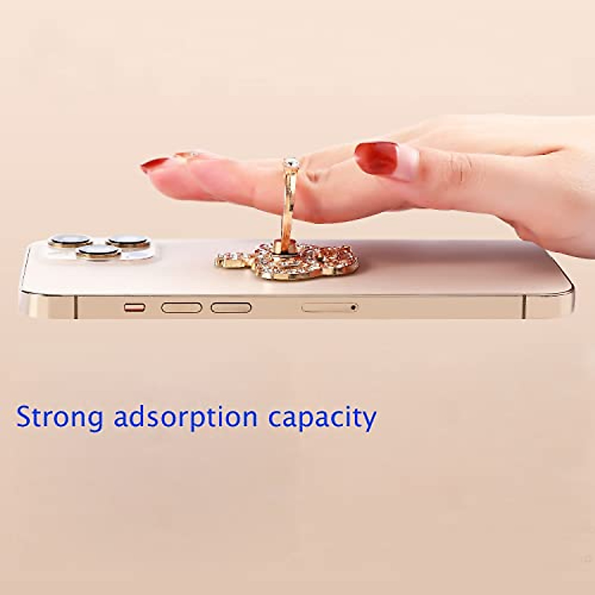 2 Pcs Crown Phone Ring Kickstand, Rhinestones Sparkling Phone Ring Kickstand,360 Degree Rotating Phone Ring Holder,Compatible with Most Mobile Phones