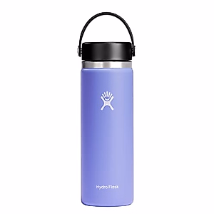 Hydro Flask 20 oz Wide Mouth with Flex Cap Stainless Steel Reusable Water Bottle Lupine - Vacuum Insulated, Dishwasher Safe, BPA-Free, Non-Toxic