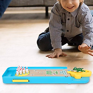 LZKW Children Toy, Mini Bowling Playset Mini Bowling Toy, Cartoon Bright Colors for Baby Kids(Fun Frog Bowling)