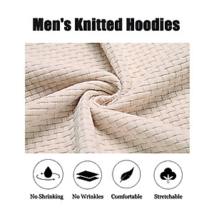 COOFANDY Men's Hooded Sweatshirts Long Sleeve Casual Waffle Pullover Hoodie Lightweight Hoodies Knitted Sweatshirt