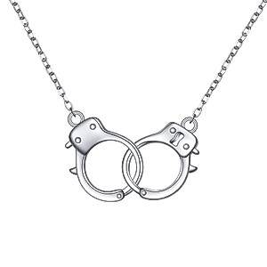 DAOCHONG S925 Sterling Silver Handcuffs Necklace Pendant for Women
