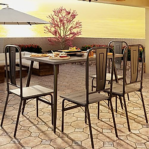 Gizoon Dining Table Set for 4 with One Table and Four Chairs, Small Space Dinette for Kitchen, Dining Room, Bistro, Modern Kitchen Table Set for Small Space, Apartment