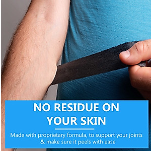 (3 Pack) Black Athletic Tape 1.5" x 45ft Per Roll – Easy to Tear, No Sticky Residue Skin-Friendly. Very Strong Tapes for Athlete, Sport, Medical Trainers, First Aid Injury Wrap: Fingers Ankles Wrist