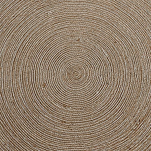 Flash Furniture Kelsey Area Rug - Jute - Round - 4 Foot - Polyester Blend - Braided