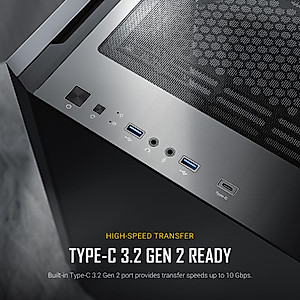 Antec Performance Series P20C, Massive Metal Mesh Front Panel, 3 x 120mm PWM Fans, Type-C 3.2 Gen2 Ready, 2 x 360 mm Radiator Simultaneously, GPU Bracket, Mid-Tower E-ATX PC Case