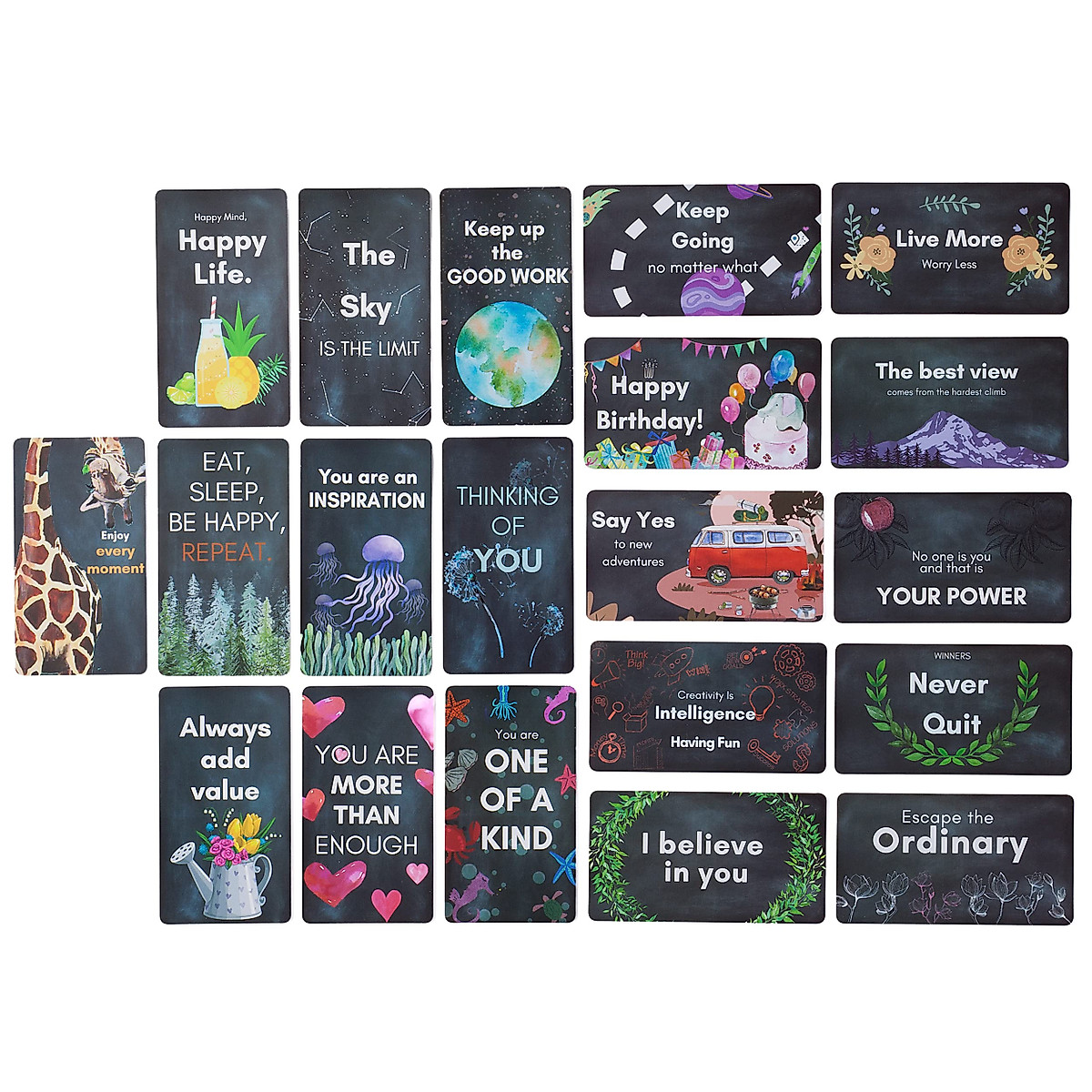 Mr. Pen- Inspirational Cards, 60 pcs, Positive Affirmations Cards, Motivational Cards with Unique Quotes, Inspirational Note Cards, Kindness Cards, Business Card Size and Blank Back(3.5x1.9)
