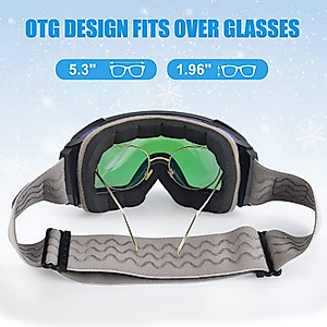 Extremus MilkRun Ski Goggles, Anti-Fog Cylindrical Lens Goggles with UV400 Sun Protection, OTG Lightweight Helmet-Compatible Snow Sports Goggles for Men and Women