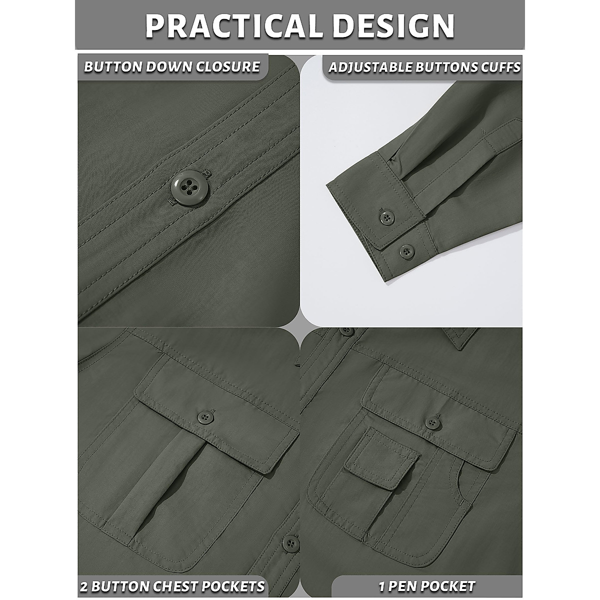 TACVASEN Outdoor Sport Military Tactical Battle Ripstop Long Sleeve Shirt for Men Army Green,X-Large