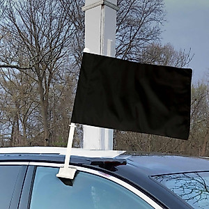 Solid Black Car Window Clip Flag Fade Resistant Vehicle for Patriotic, Sports Events, Parades - Premium - Double Side Printing (Pack of 100)