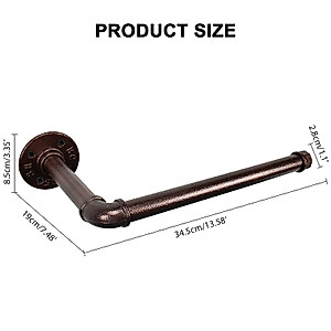 Jeasor Industrial Iron Pipe Kitchen Paper Towel Holder, Vintage Farmhouse Heavy Duty DIY Industrial Rustic Wall Mount Paper Towel Rack for Kitchen Bathroom(1, Bronze)