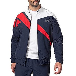 Reebok Men's Track Jacket | Reebok Classics Vector Tracktop | Nylon Track Jacket For Men - Navy X-Small, Navy-red