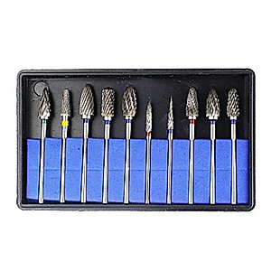 Airgoesin HP Cutting Burs Cutter Drill Polisher Tungsten Carbide 10pcs/pk, Shank Diameter 2.35mm
