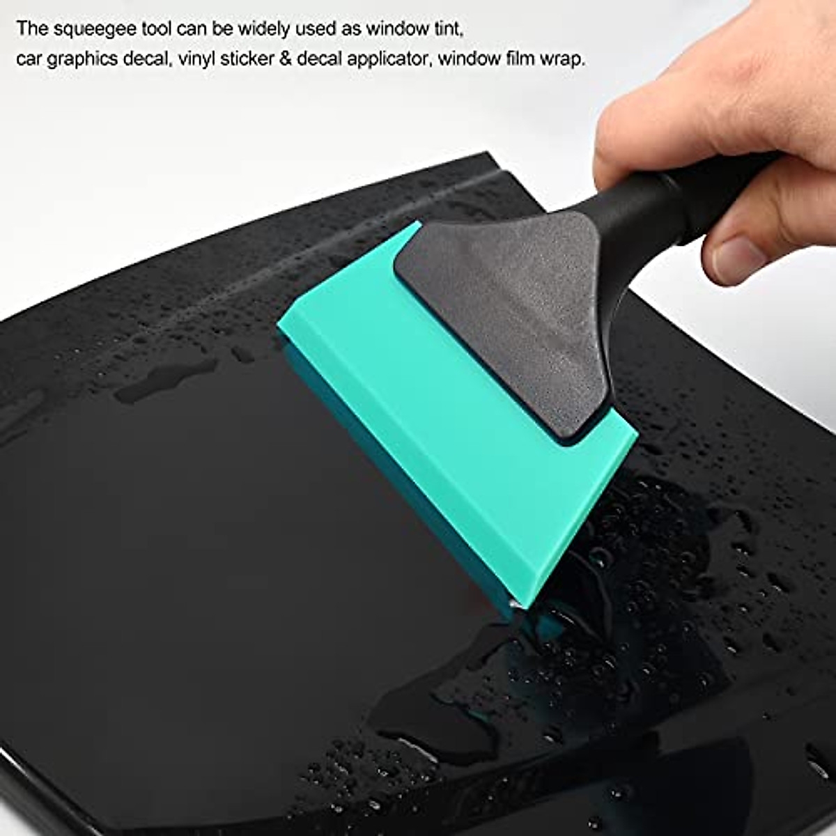 EHDIS Small Squeegee 5 inch Rubber Window Tint Squeegee for Car, Glass, Mirror, Shower, Auto,Windows -Red (Light Blue, 2)