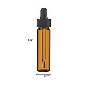 Premium Vials 2 Dram AMBER Glass Vial - Dropper - Pack of 72