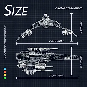 building boat E-Wing Starfighter Building Toy, Collectible Model Building Kit Creative Bricks Building Blocks,New 2021(541 Pieces)