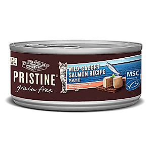 PRISTINE Grain Free Wild-Caught Salmon Recipe Pate Wet Cat Food - (24) 3 oz. Cans