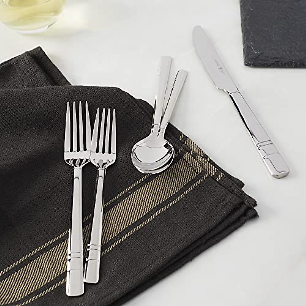 HENCKELS Madison Square 18/10 Stainless Steel Flatware Set, 20-piece, Silver