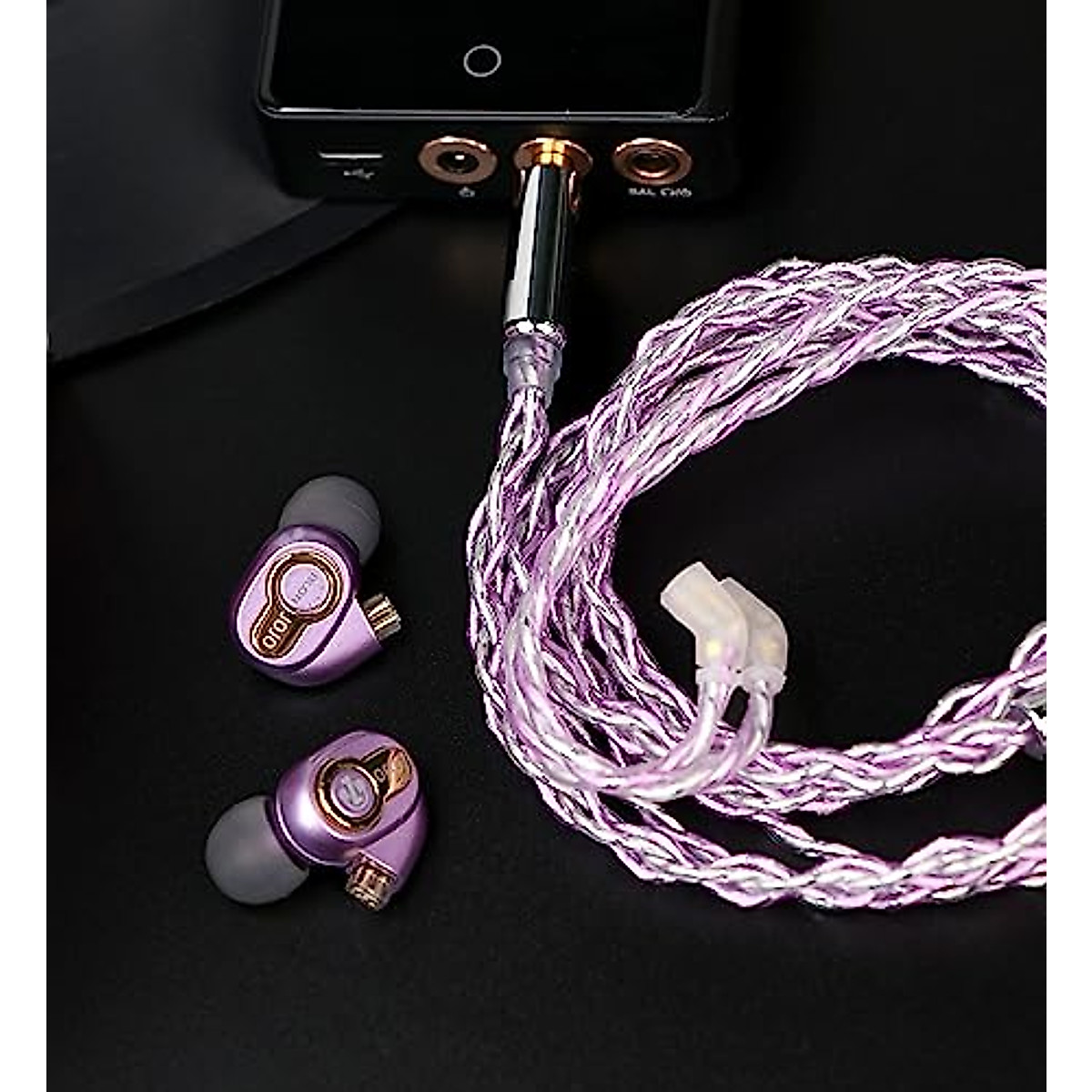 Linsoul BLON x Z Reviews JoJo 10mm Dynamic Driver in Ear Monitor HiFi IEM Earphone with Detachable Silver-Plated OFC Aluminum Cable, 2Pin Connector for Audiophile Musician (BLON x Z Reviews JoJo)