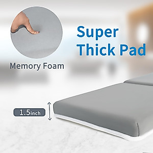 JJGoo Bath Kneeler with Elbow Rest Pad Set, 1.5 inch Kneeling Pad Mat for Bathtub - Gray