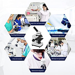 CZDYUF 64X-640X Professional Biological Microscope Up/Down LED Monocular Microscope for Students Kids Education with Slides