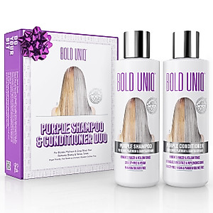 Bold Uniq Purple Shampoo, Conditioner & Purple Heat Protectant Spray Bundle. Eliminate Brassy Yellow tones. Thermal Shield Protection. Paraben & Sulfate Free. Vegan & Cruelty Free.