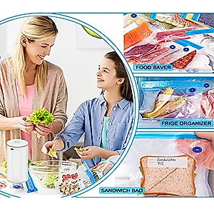 Zosylala Vacuum Sealer, Food Saver Vacuum Sealer Machine, Handheld Vacuum Sealer, Multi-Function Air Pump with Pump Head Sets, 5 Reusable Vacuum Seal Bags