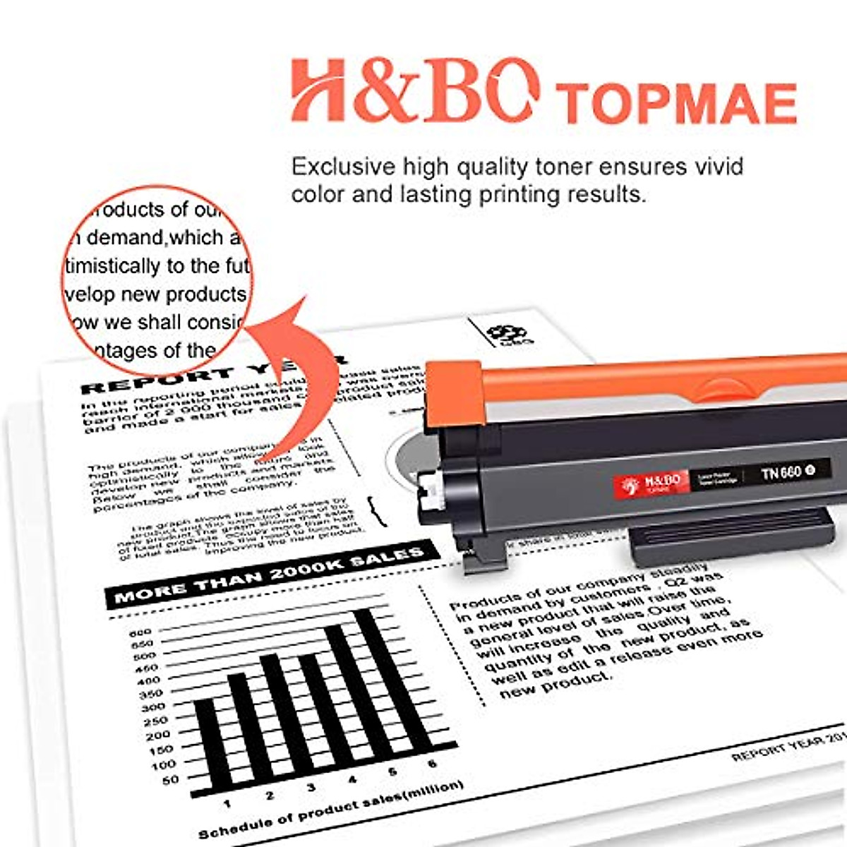 H&BO TOPMAE Compatible Toner Cartridge Replacement for Brother TN660 TN 660 TN630 TN 630 High Yield to use with HL-L2300D HL-L2320D HL-L2340DW HL-L2360DW MFC-L2720DW MFC-L2740DW DCP-L2540DW (4 Black)