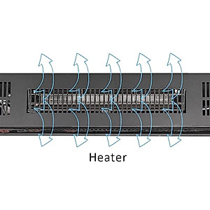 42 Inch Electric Fireplace, 1400W Wall Hanging Fireplace Heater with Flame Recessed Installation, Remote Control Operated, Thin Wide Wall Mount Heater