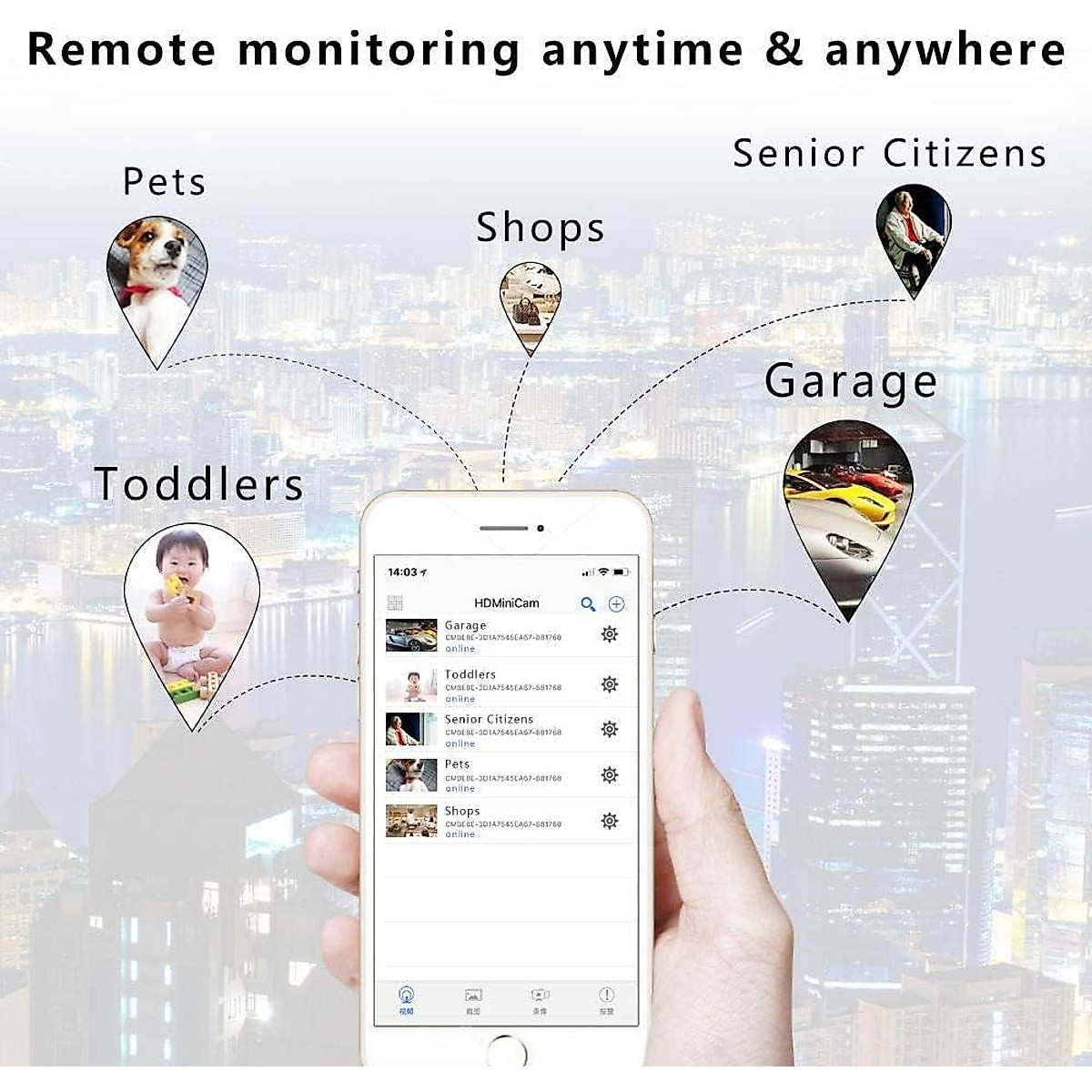 Home WiFi Security Camera Wireless Indoor Outdoor Body Cameras Nanny Cam Smart Baby Cams Pet Dog Cat 1080P Remote Portable Phone APP Room