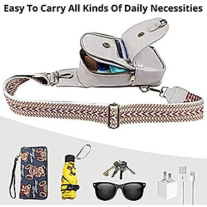 HDHTB Sling Bags Chest Bag for Women Small Crossbody Daypack, PU Leather Guitar Strap Purse, Shoulder Backpack for Traveling (Grey)