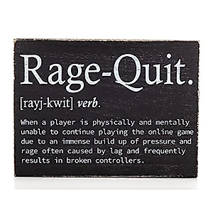 Bella Rosa Home Gamer Room Decor - Gaming Accessories for Game Room - Rage Quit Gifts Video Wall Art - Teen Boy Gifts for Boyfriend