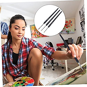 TEHAUX 3pcs Set Mini Nail Kit Adult Coloring Pens Suit Professional Manicure Set Detail Paint Brush Set Paintbrushes Set Special Pen Acrylic Brush to Paint Oil Paint Brushes