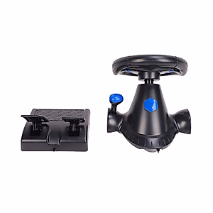 DAUERHAFT Racing Game Wheel,7 in 1 Control Buttons Vibration Game Steering Wheel,180° Rotation USB Racing Game Wheel with Pedal,Plug and Play,for PC, PS3, PS4, Xbox One,XBOX 360, Switch, Android