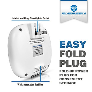 Enerzen O-111 Negative Ion and 50mg/h Ozone Generator - High Output Wall Plug In Travel Air Ionizer Deodorizer - Bathroom Pet Hair Odor Allergies Smoke Eliminator