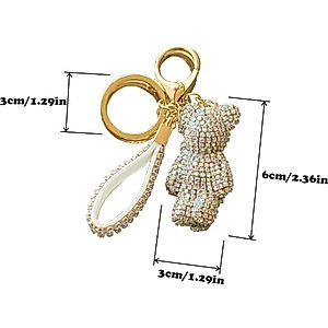 Keychain for woman and girl Crystals in a keychain Fashion pendant for bag or backpack Teddy Bear in Crystals