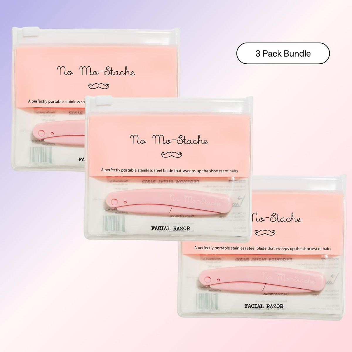 No Mo-Stache Facial Razor Bundle x 3
