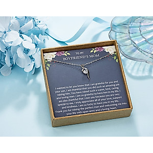 OFGOT7 Gift to My Boyfriend's mom Necklace, Sterling Silver CZ Necklace, Gift for Boyfriends Mom, Mothers Day Jewelry Christmas Gift